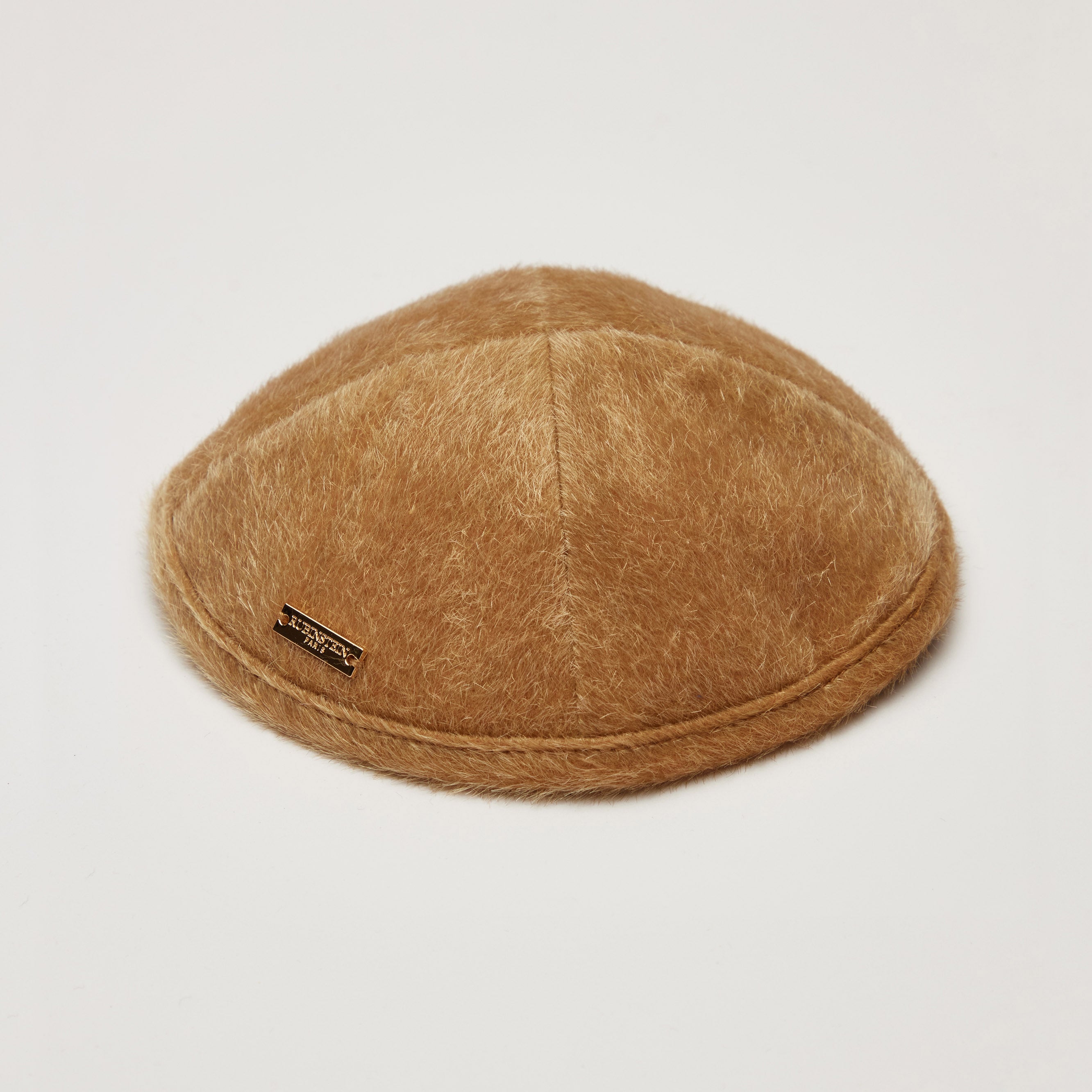 The Gad – Charcoal Wool Kippah with a Bold, Modern Edge – Rubinstein Paris
